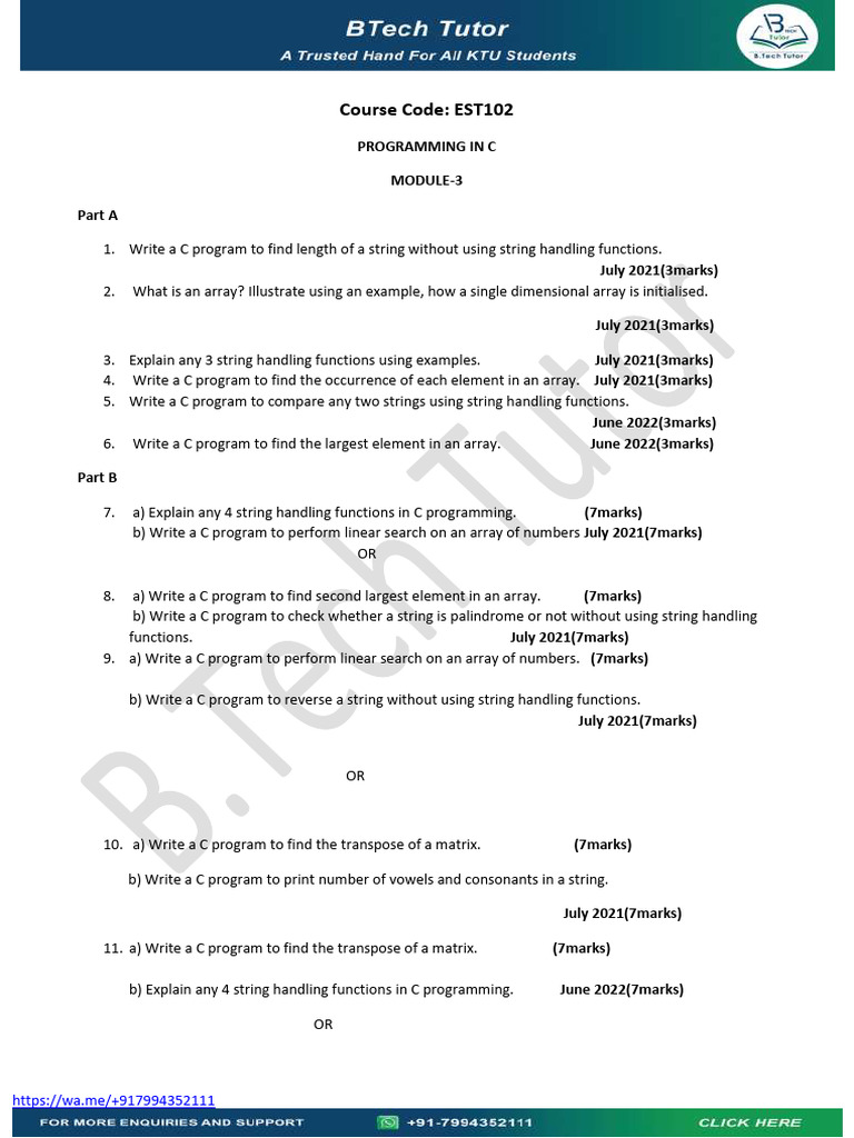 C Programming Exercises and Solutions | PDF | String (Computer Science) | Matrix (Mathematics)