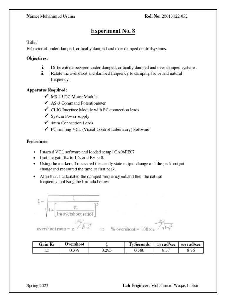 Experiment No 8 | PDF
