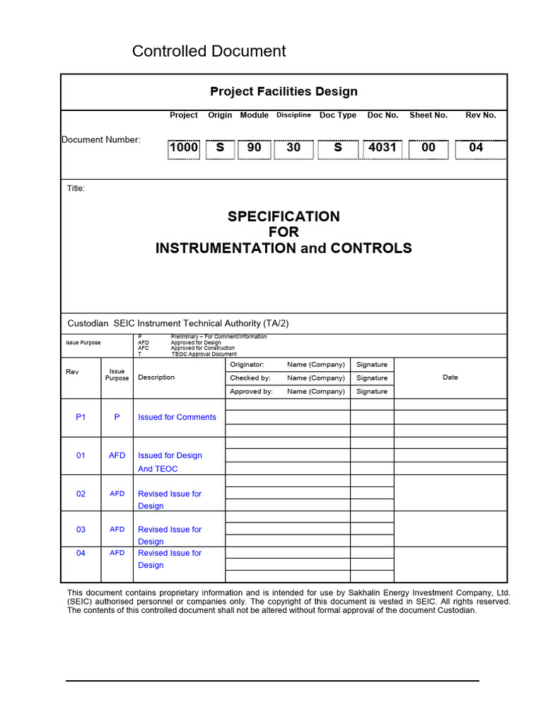 Specification-for-Instrumentation-Control | PDF | Natural Gas | Energy ...