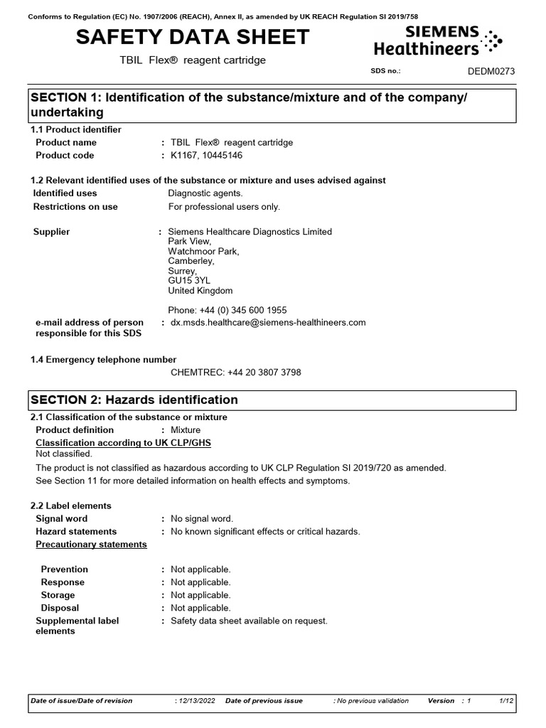 TBIL Flex Reagent Cartridge United Kingdom DXDCM 09017fe980796719 ...
