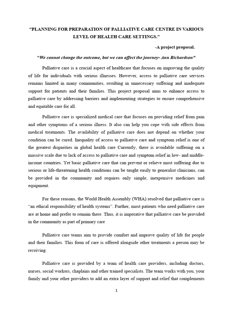 Guidelines For Enhancing Access To Palliative Care | PDF | Palliative ...