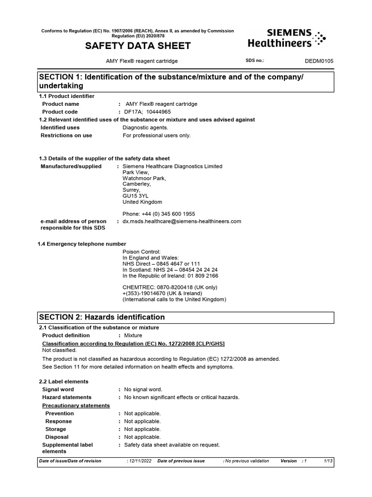 AMY Flex Reagent Cartridge United Kingdom DXDCM 09017fe980792bc1 ...