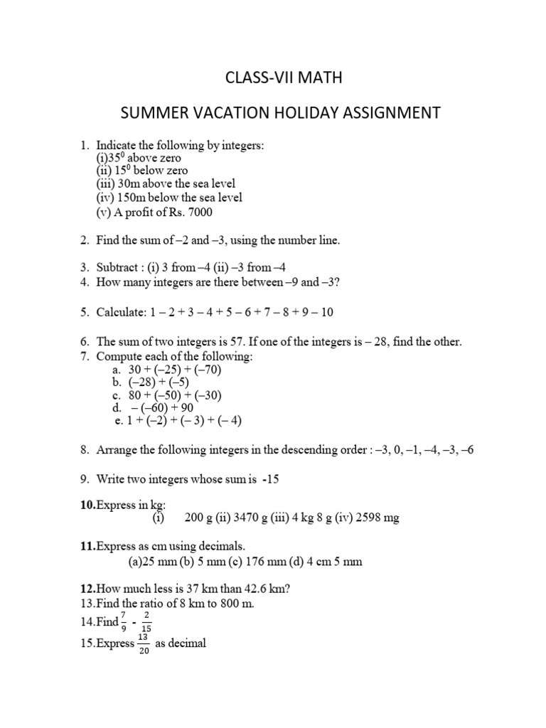 Class VII - Math | PDF | Teaching Methods & Materials
