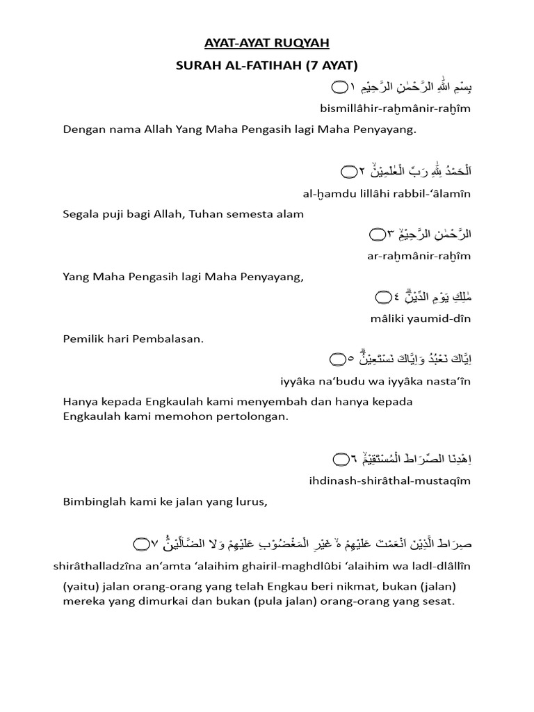Ayat Ayat Ruqyah Dalam Al Qur An Pdf