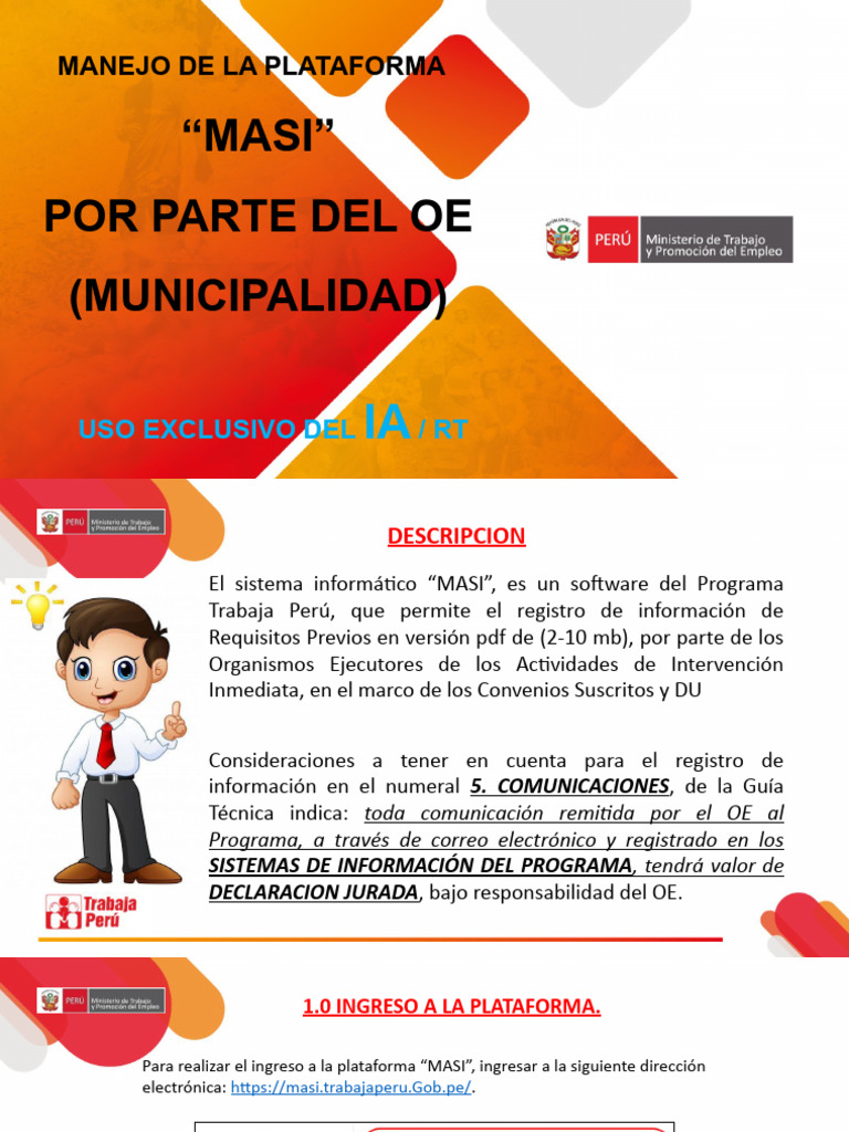 Guía de Uso de la Plataforma MASI | PDF | Software | Informática