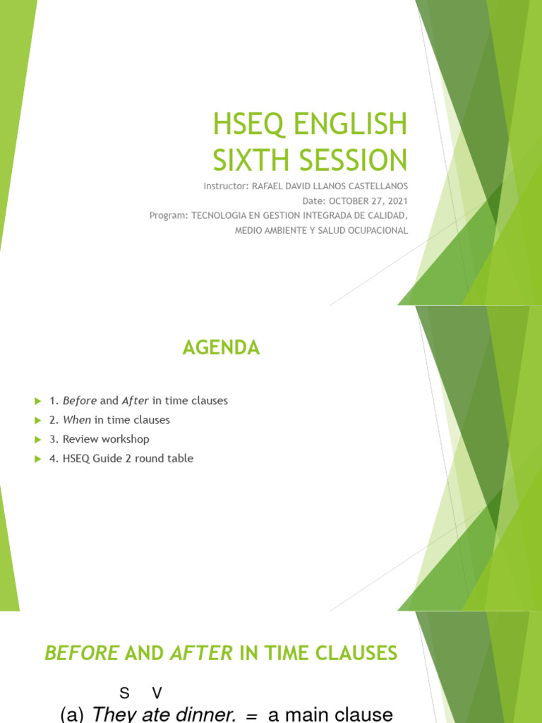 HSEQ English Session 6 | PDF | Clause | Sentence (Linguistics)