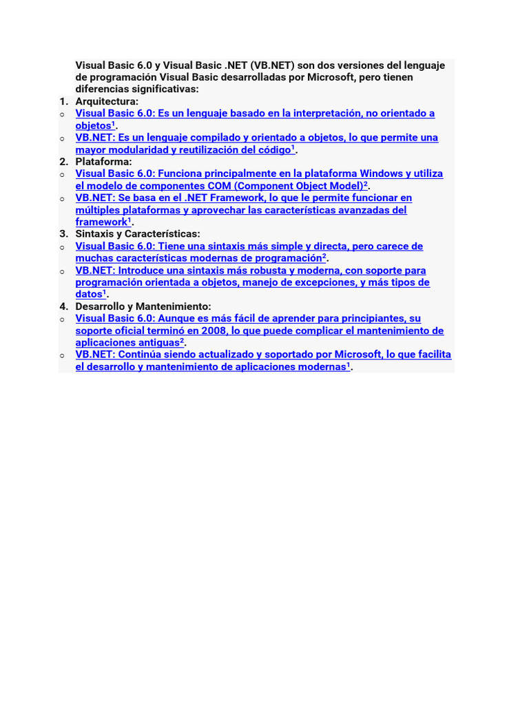 Diferencias Entre VB6 y | PDF