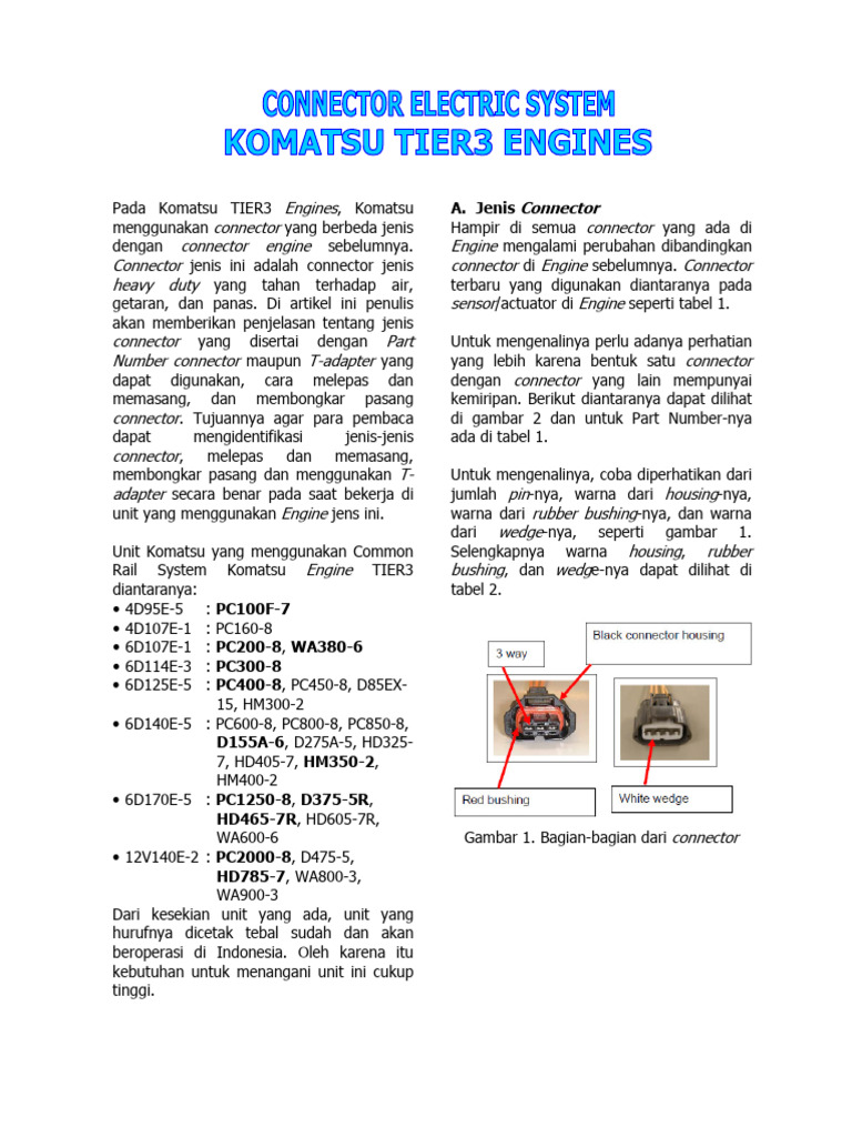 Connector Komatsu TIER 3 Engine | PDF