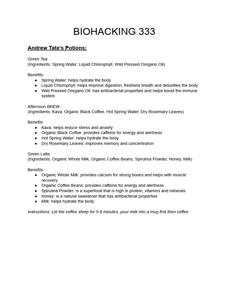 Biohacking 333 | PDF | Coffee | Ginger