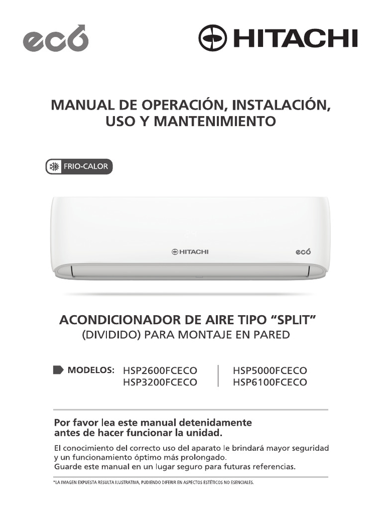 Manual AA Hitachi ECO (HSP) | PDF | Control remoto | Ingenieria Eléctrica