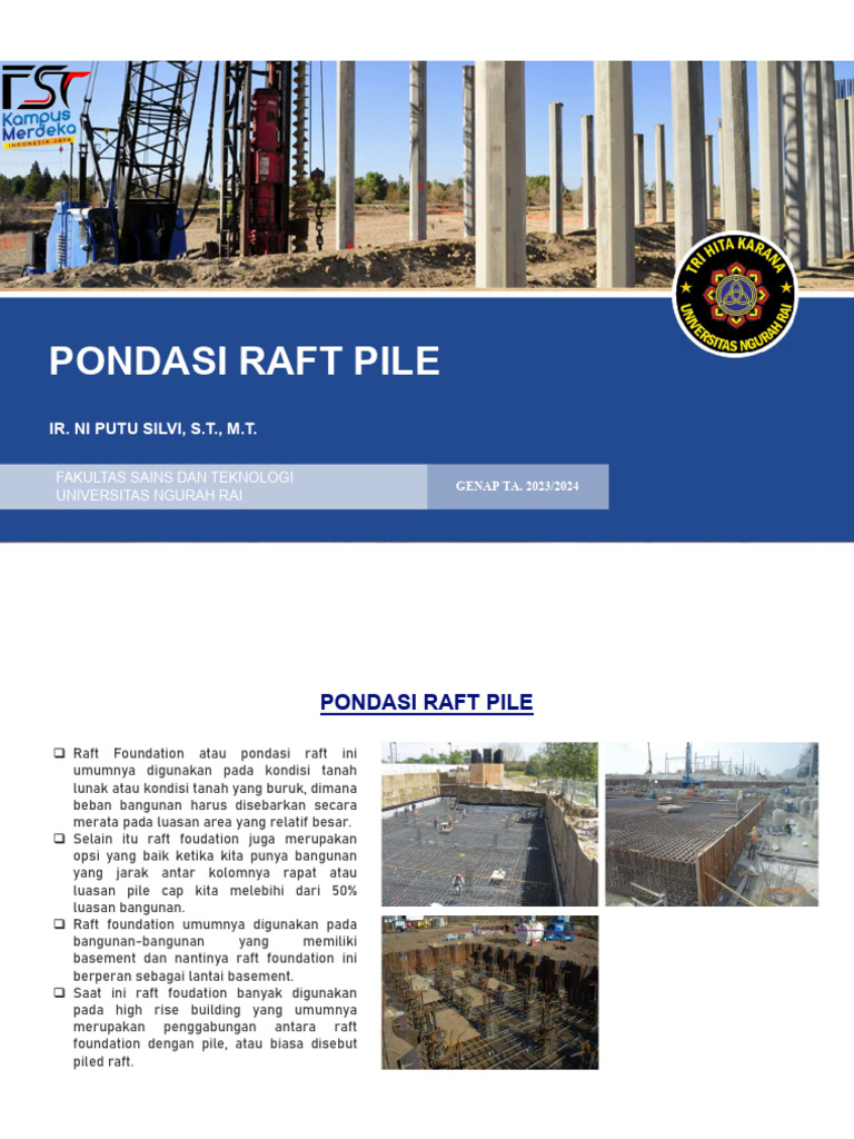 Pendahuluan Pondasi Raft Pile | PDF