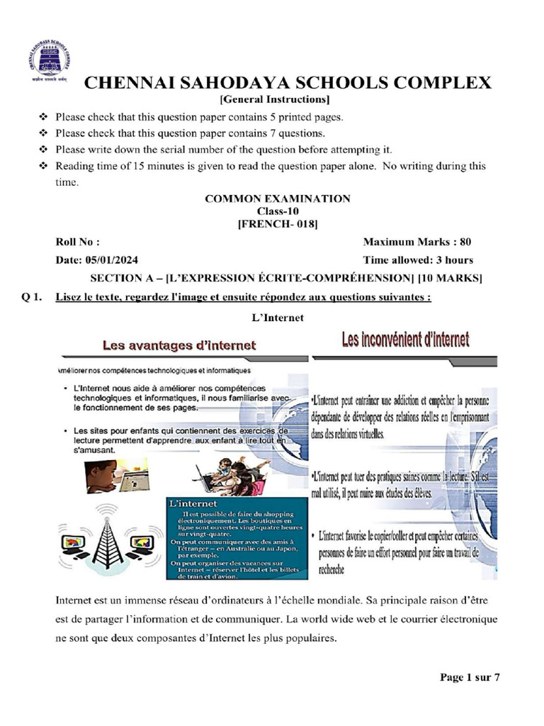 Chennai Sahodaya Paper | PDF