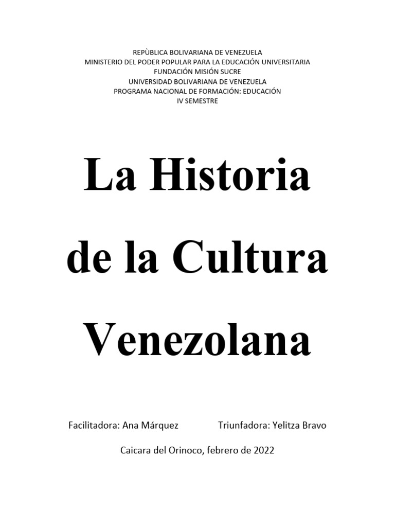 Cultura Venezolana: Historia y Tradiciones | PDF | Carnaval | Venezuela