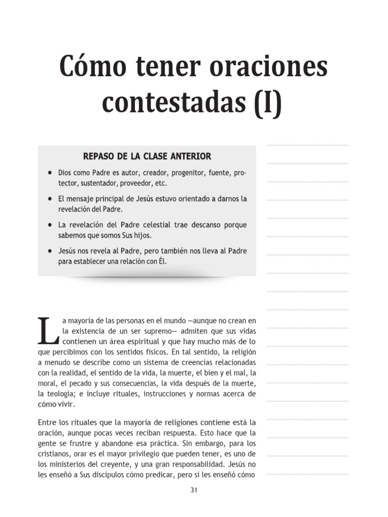 Cómo Tener Oraciones Contestadas I Y II | PDF | Oración | Jesús