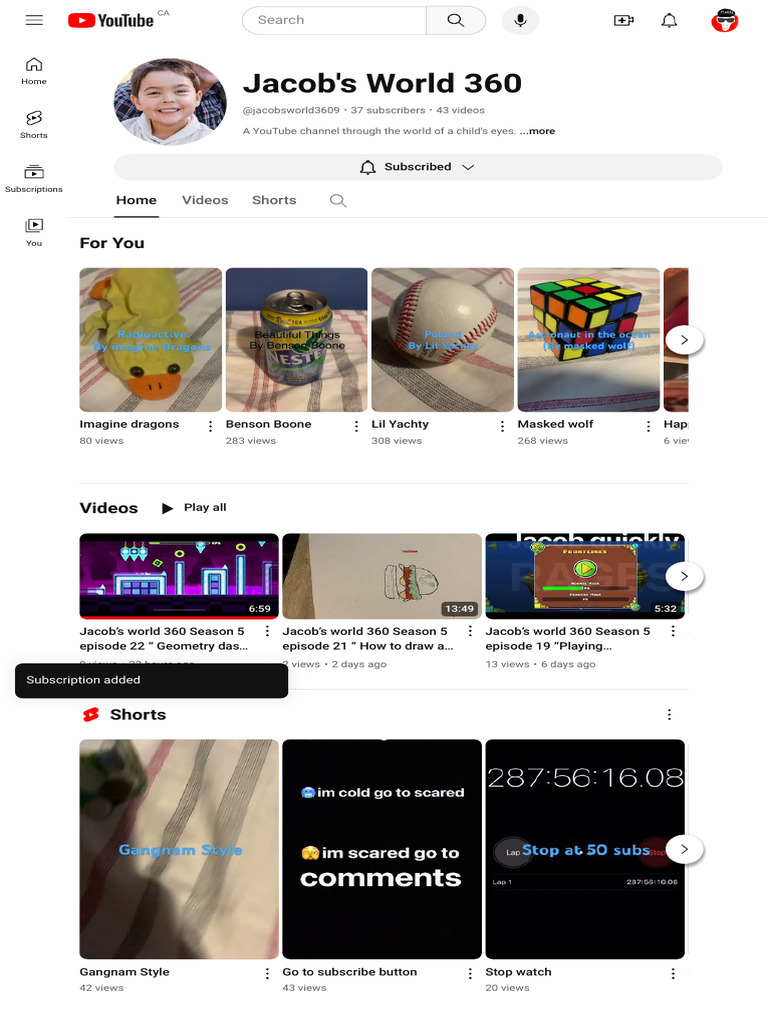 Jacob's World 360 - YouTube | PDF