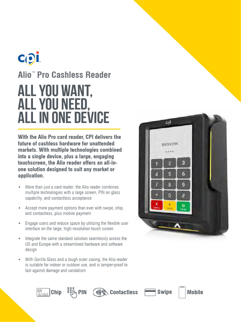 Alio - Data Sheet - Pro - December 2023 | Download Free PDF | Emv | Touchscreen
