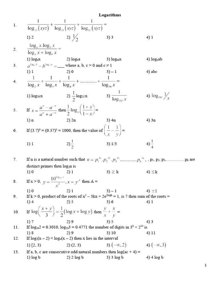 Logarithms | PDF | Mathematical Notation | Mathematical Analysis