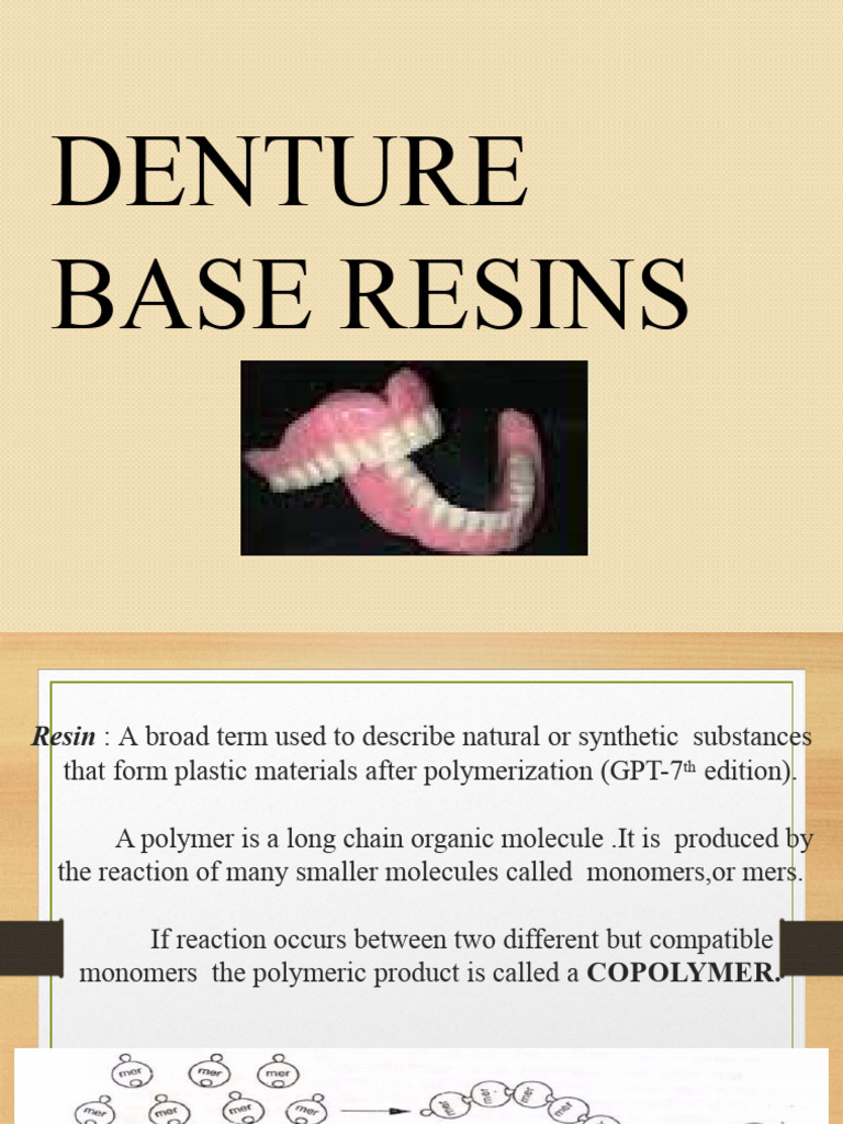 Denture Base Resin Final | PDF | Polymers | Polymerization