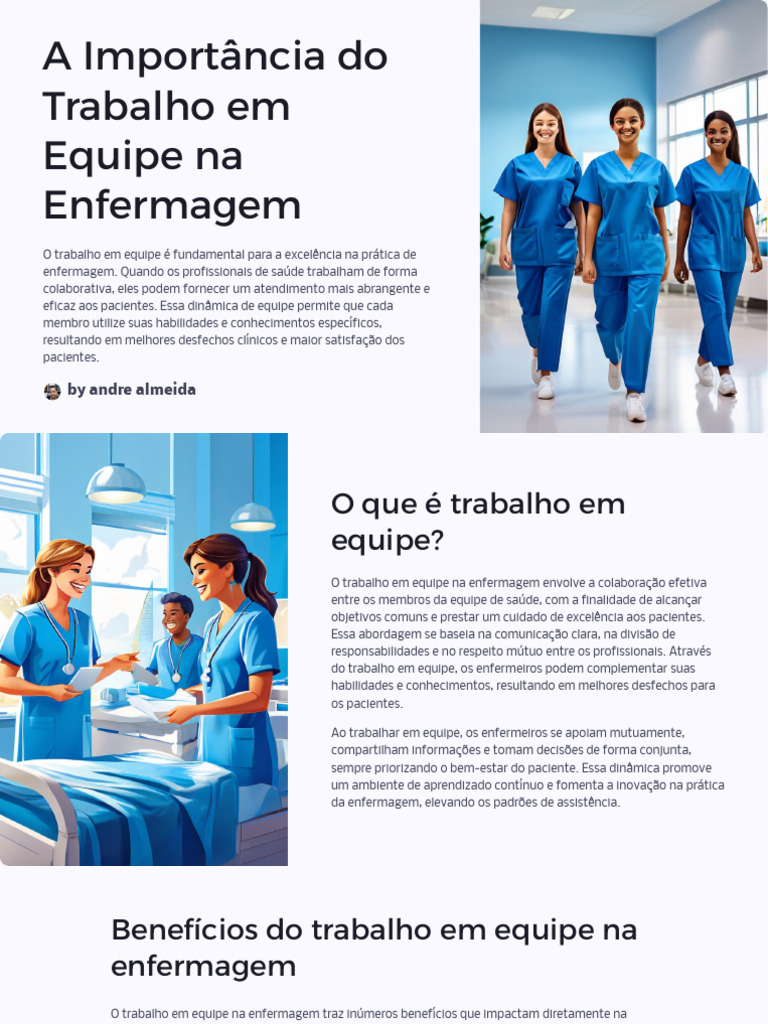 Trabalho em Equipe na Enfermagem | PDF | Enfermagem | Liderança