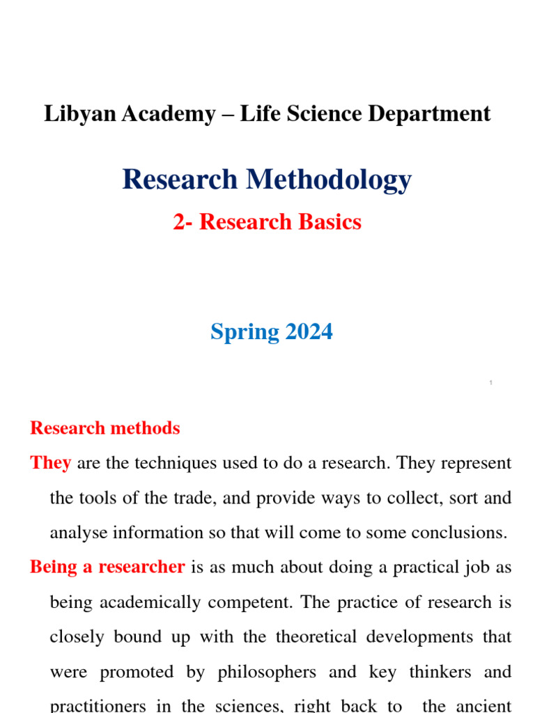2 Research Basics 1 | PDF | Methodology | Science