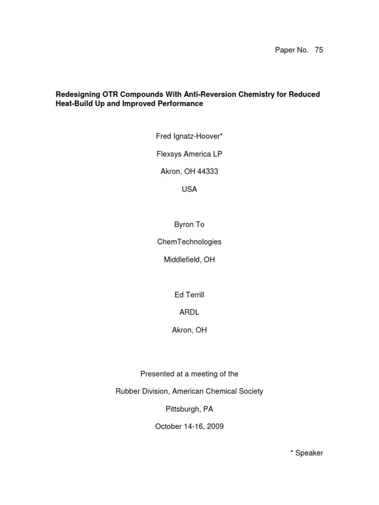 75 Redesigning Otr Compounds With Anti-Reversion Chemistry For Reduced ...