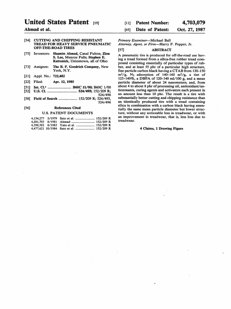 Chipping and cutting BF goodrich - OTR Patent | PDF | Tire | Natural Rubber