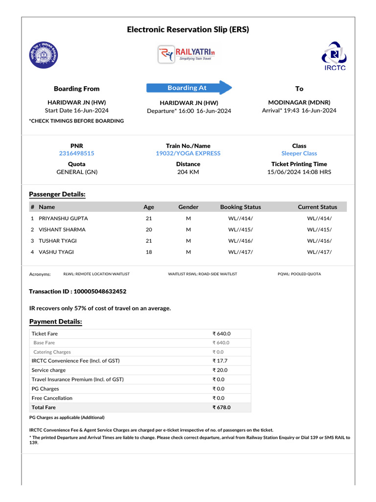 Ticket 4 | PDF | Identity Document