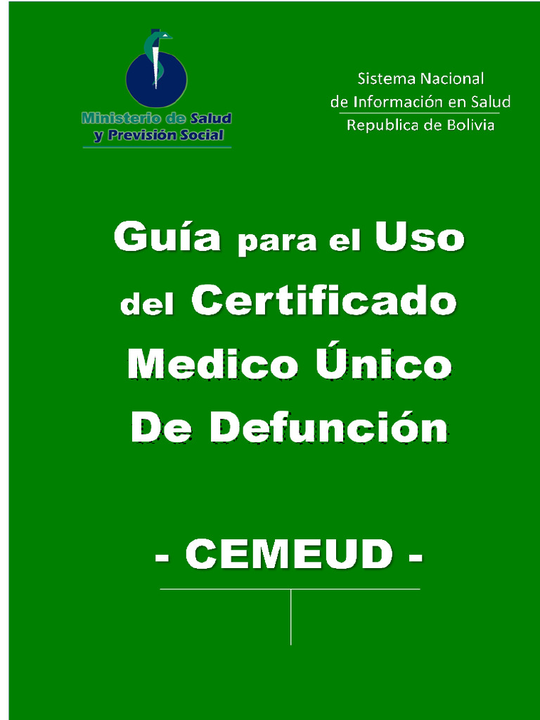Guia para El Uso Del Certificado Medico Unico de Defuncion CEMEUD | PDF