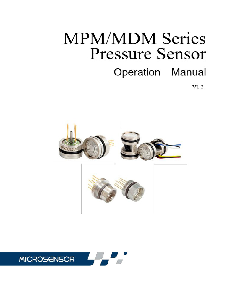MPM MDM Series Pressure Sensor Operation Manual | PDF | Pressure ...