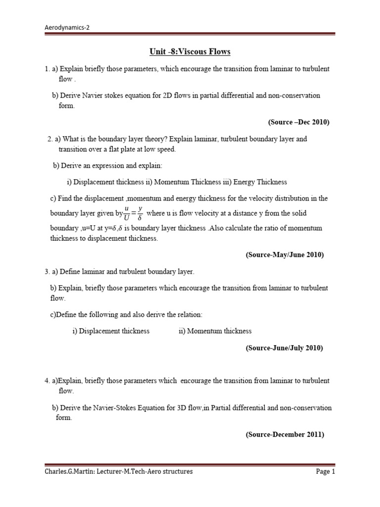AD-2 U_8 question | PDF | Boundary Layer | Fluid Dynamics