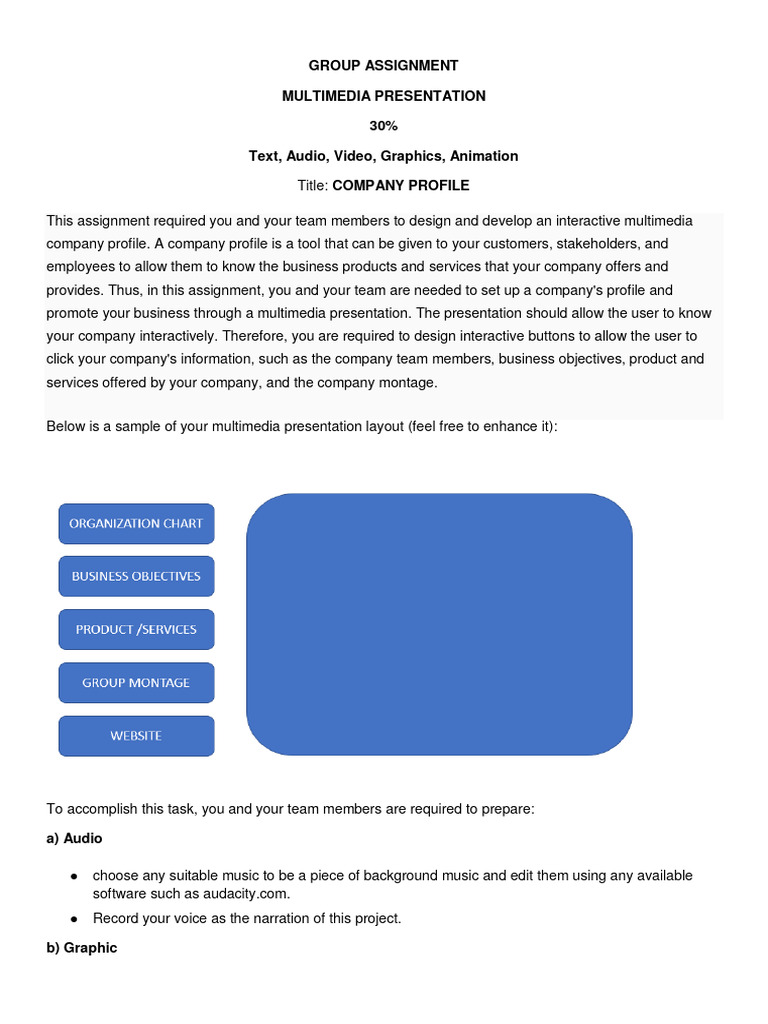 CSC134 Multimedia Company Profile Project | PDF