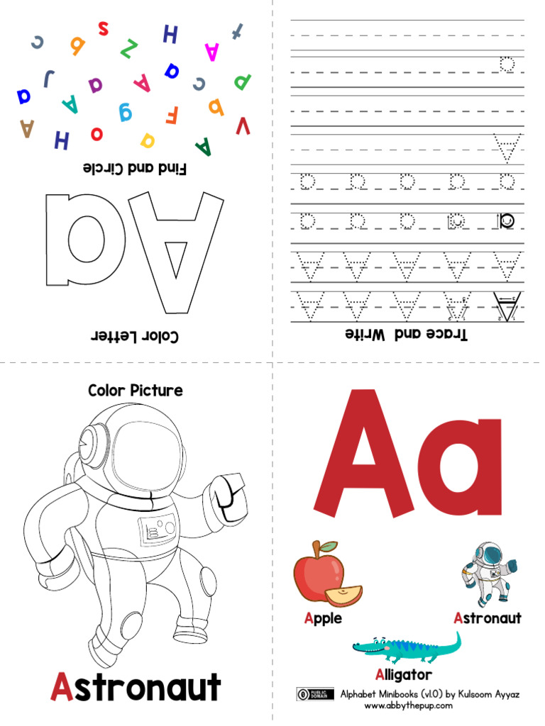 Studying Alphabet Minibooks Worksheet For Kids Easy and Colorful | PDF