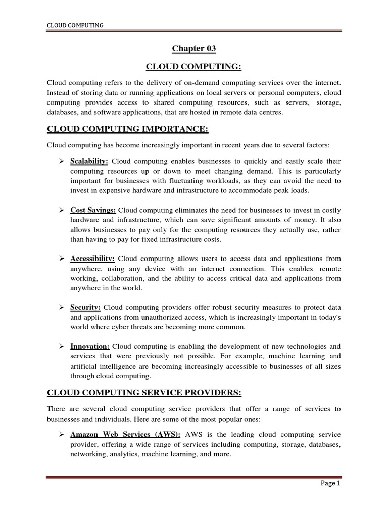 CLOUD COMPUTING | Download Free PDF | Cloud Computing | Microsoft Azure