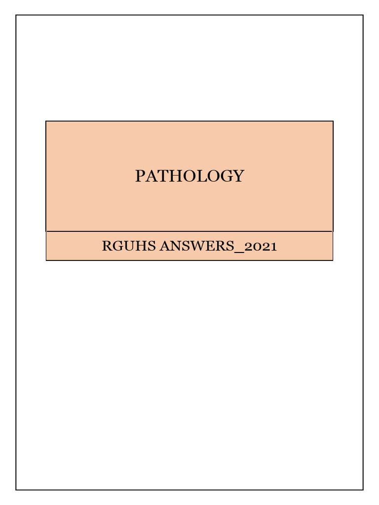 2021 Pathology Rguhs Answers 1 | Download Free PDF | Anemia | Neoplasms