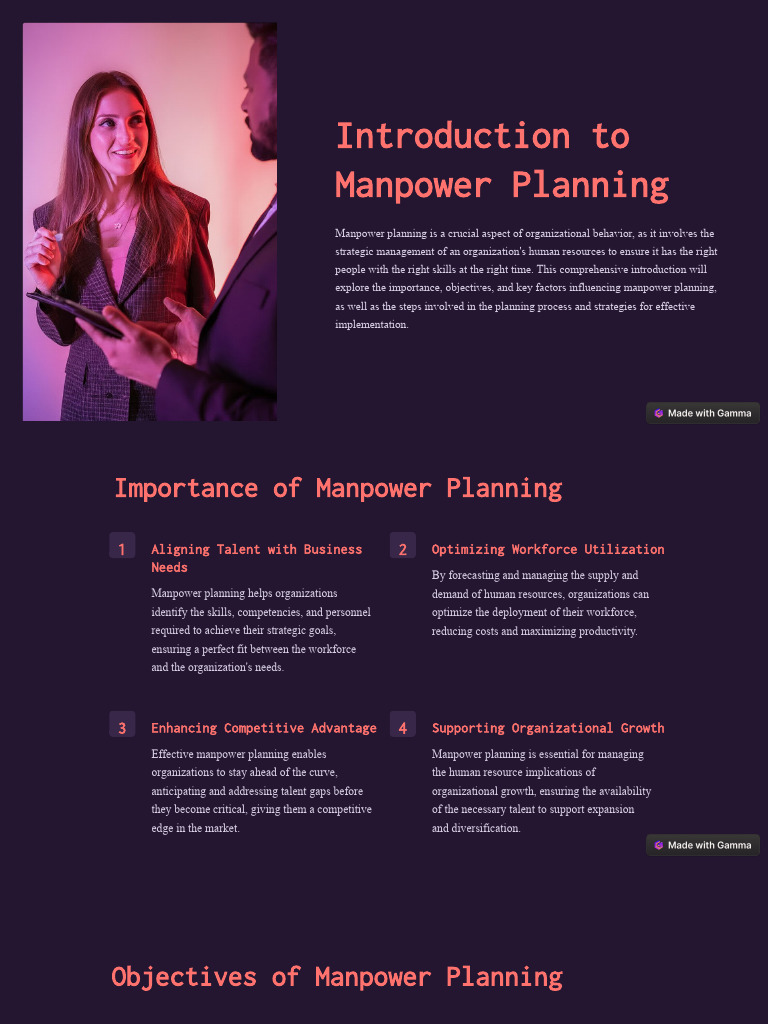 Introduction To Manpower Planning | PDF | Human Resources | Human ...