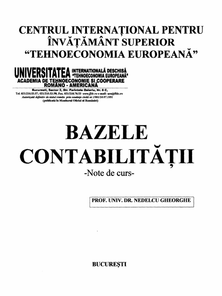 Bazele Contabilitatii | PDF