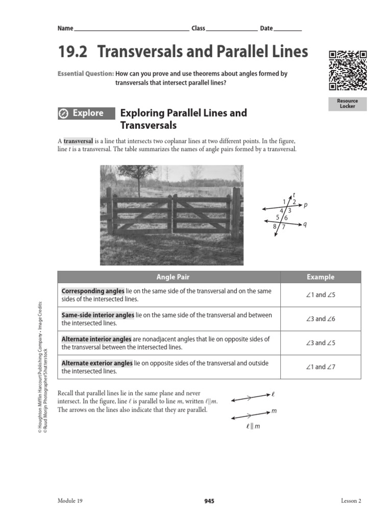 Trasversals and parallel lines | Download Free PDF | Geometry | Mathematics