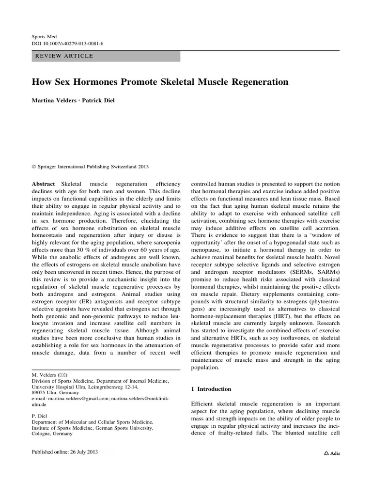 2013 How Sex Hormones Promote Skeletal Muscle Regeneration Pdf