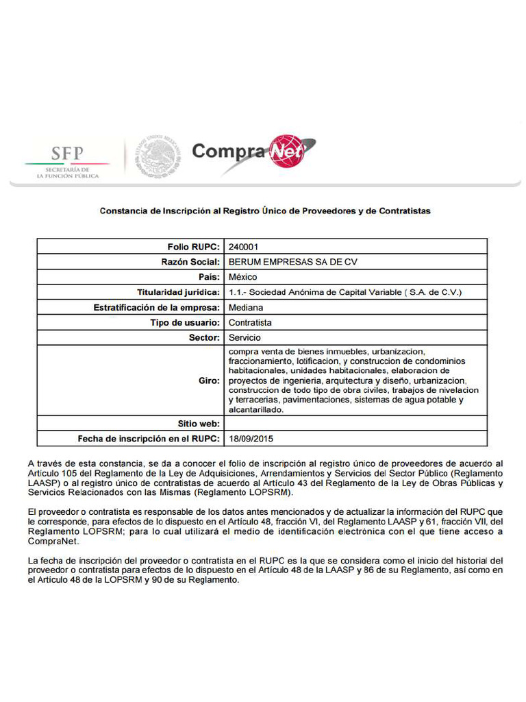 P) Constancia Compranet | PDF