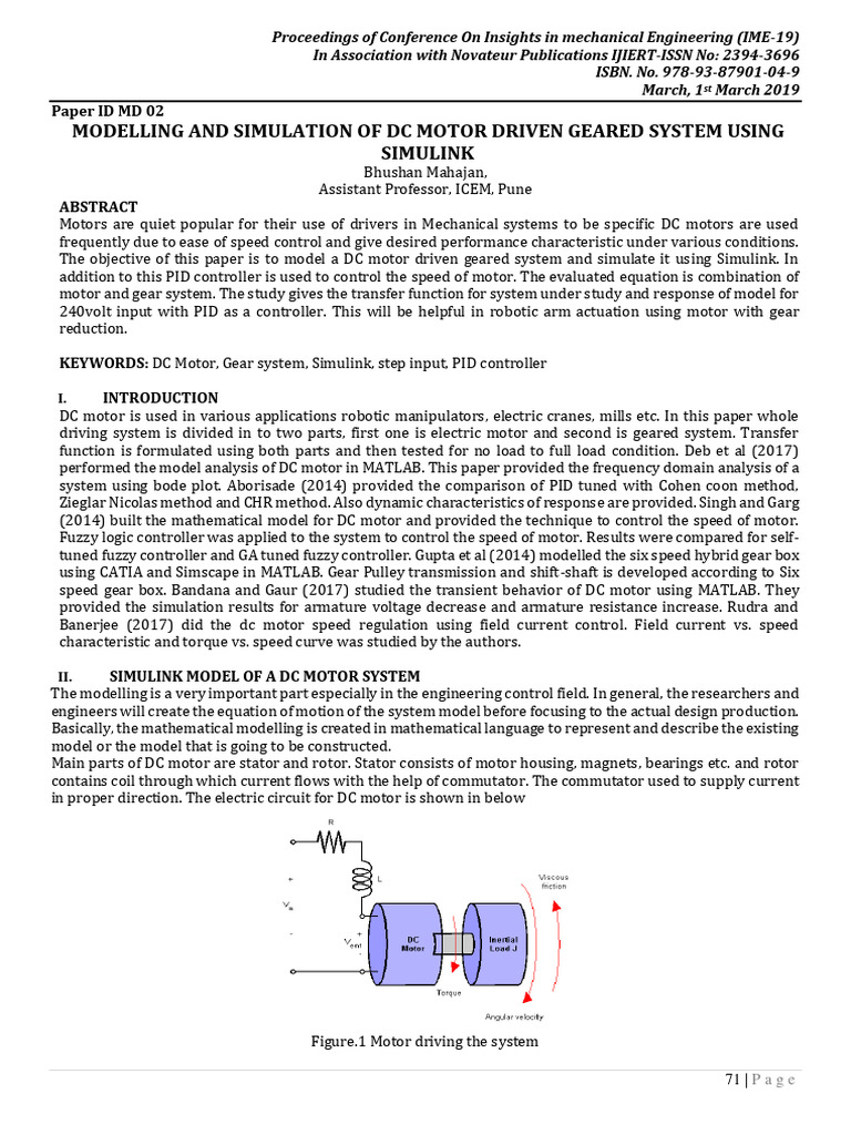 Gear Motor | Download Free PDF | Electric Motor | Control Theory