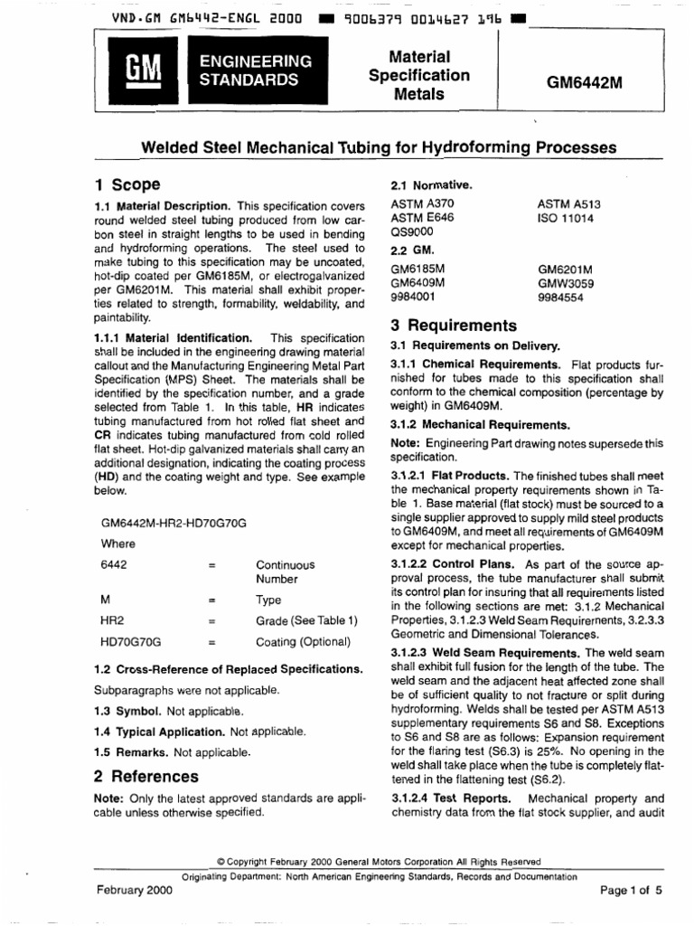 GM6442M | PDF | Pipe (Fluid Conveyance) | Sheet Metal