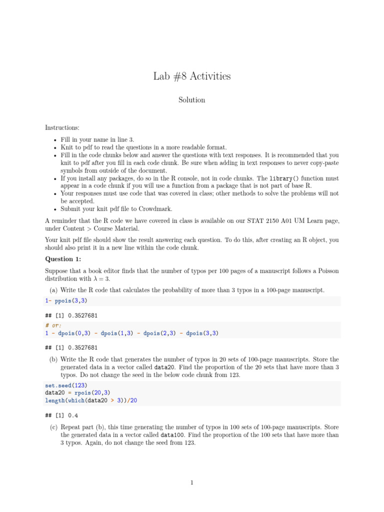 Lab8ActivitiesSolution | Download Free PDF | Quantile | Normal Distribution