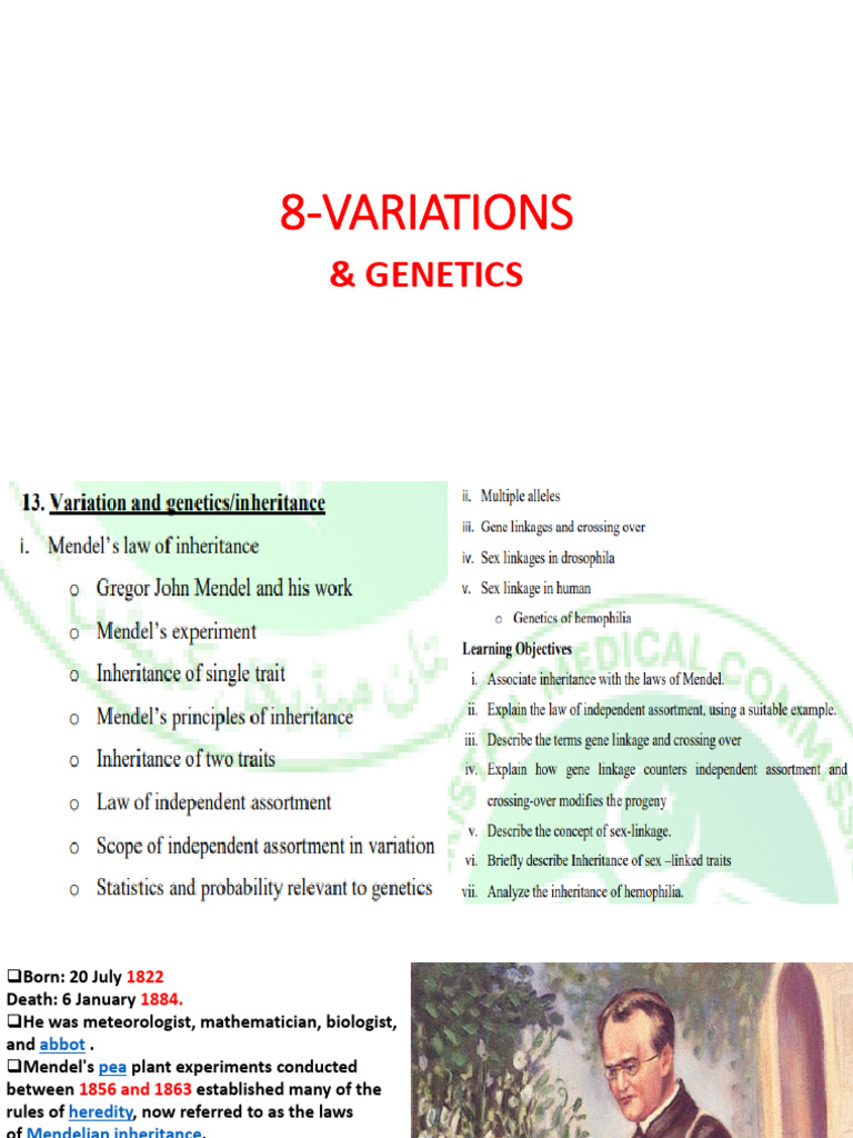 XII Genetics Variations and Heredity PET 2022 PDF-1 | PDF | Dominance (Genetics) | Zygosity