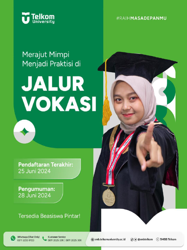 Brosur Jalur Vokasi Juni Telkom University 2024 | PDF