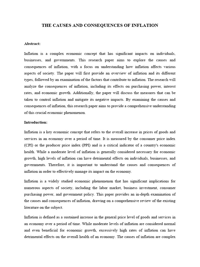 Understanding Inflation Causes and Effects | PDF | Cost Of Living ...