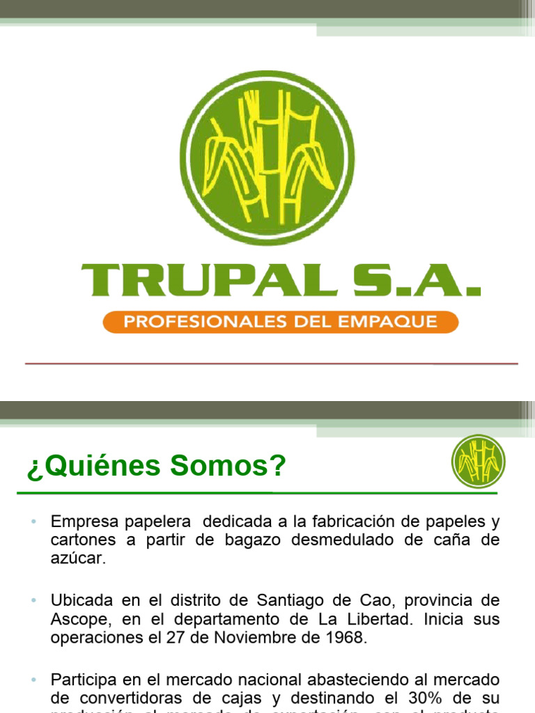 08 - Presentación Trupal 2014 | PDF | Papel | Papel de pulpa)
