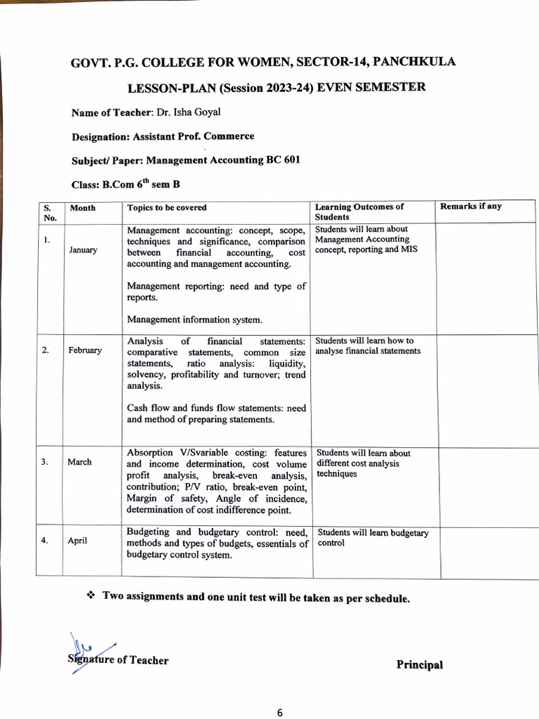 Lesson Plan 2023-24 | PDF