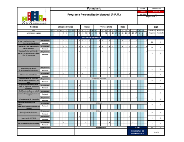 Programa Personalizado Noviembre Ghislaine | PDF