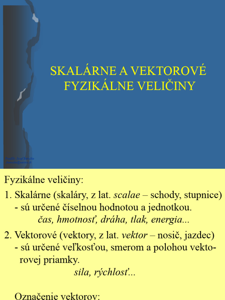 02-Skalarne A Vektorove Fyzikalne Veliciny | PDF
