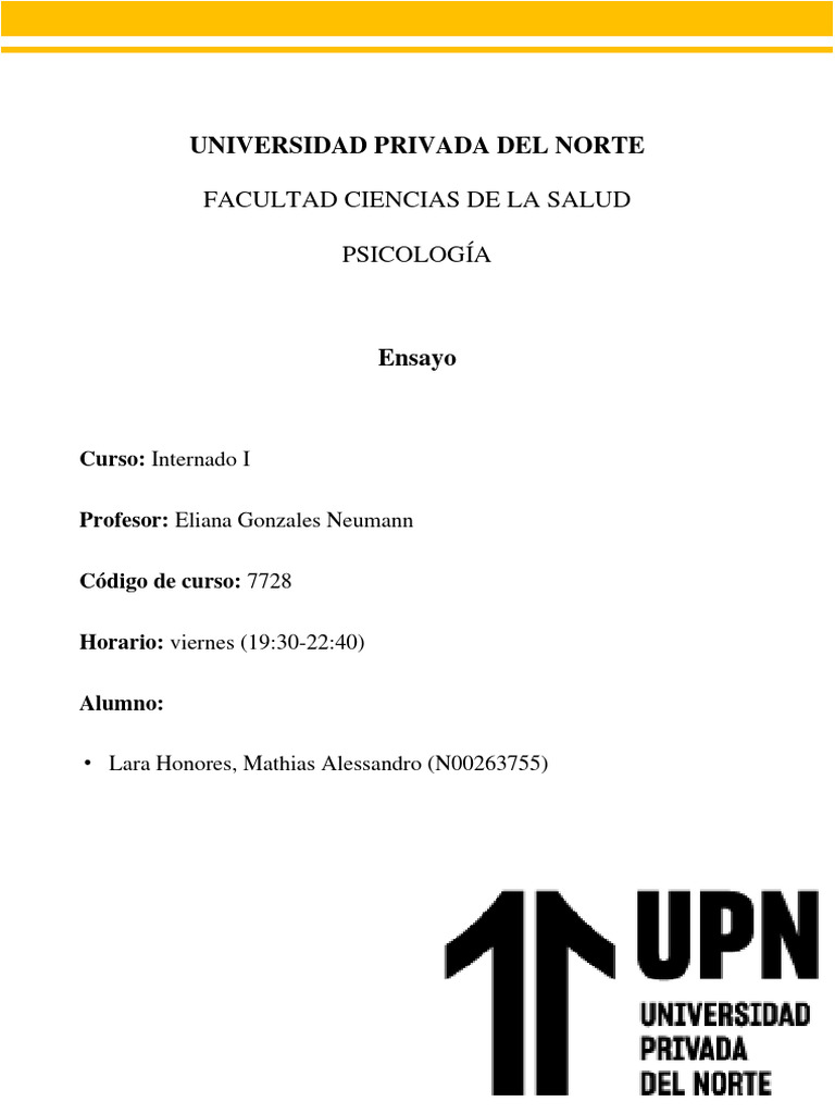 Ensayo - Mathias Alessandro Lara Honores | PDF | Suicidio | Salud mental